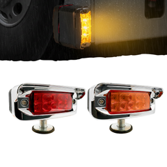 2x High Low Function Amber/Red 20 LED Marker Lights Turn Signal w/Hori ...